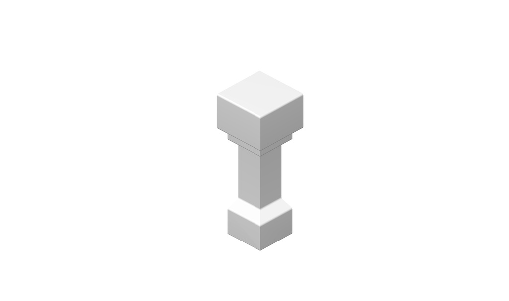 2" square cap moulding - outside corner | Heritage Tile